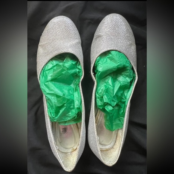 Shoes | Shiny Silver Ballet Flats | Poshmark